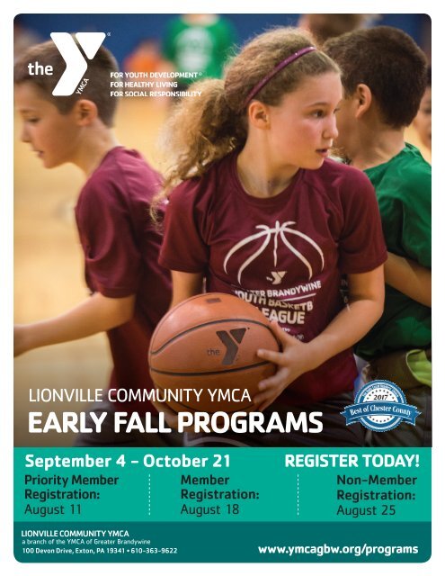Lionville Community YMCA - Early Fall Program Guide 2018
