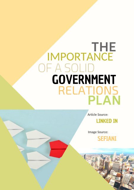 The Importance of a Solid Government Relations Plan