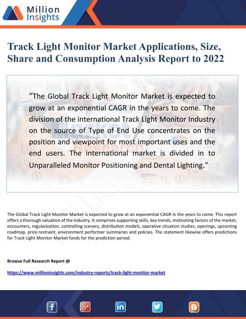 Track Light Monitor Market Applications, Size, Share and Consumption ...