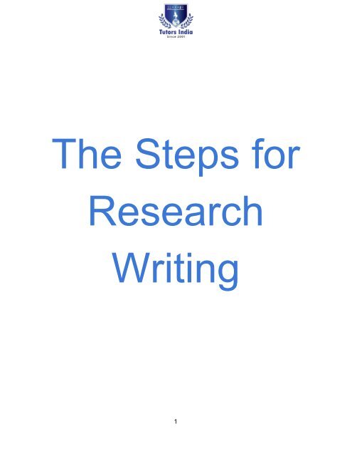 The Steps for Research Writing