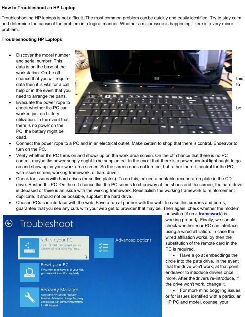 How to Troubleshoot an HP Laptop