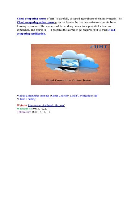 cloud computing courses | cloud computing training