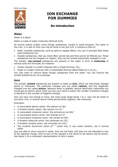 Ion exchange for dummies overview instruction - Lenntech
