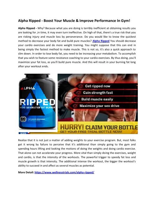 Alpha Ripped Reviews - Get Superior Muscle Growth Fast!
