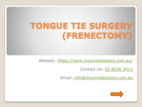 Tongue Tie Surgery Laser Frenectomy Cost Tongue Tie Sydney
