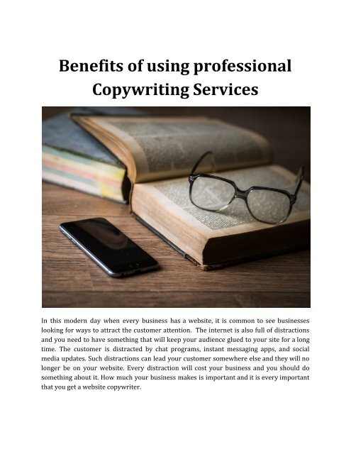 Benefits of using professional Copywriting Services