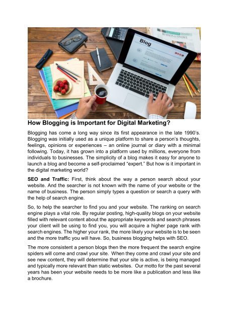How Blogging is Important for Digital Marketing