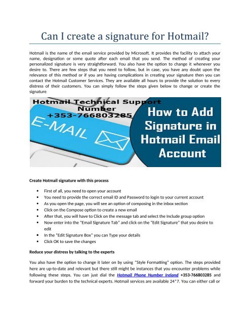 How to Set Up Your Hotmail Signature in Outlook?