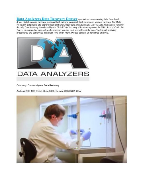 Data Analyzers Data Recovery