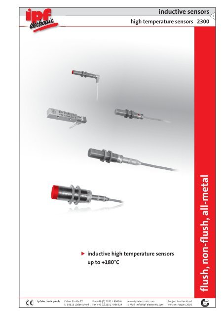 inductive sensors 2300 high temperature sensors - IPF Electronic ...
