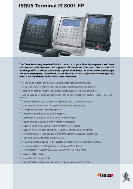 ISGUS Terminal IT 8001 FP
