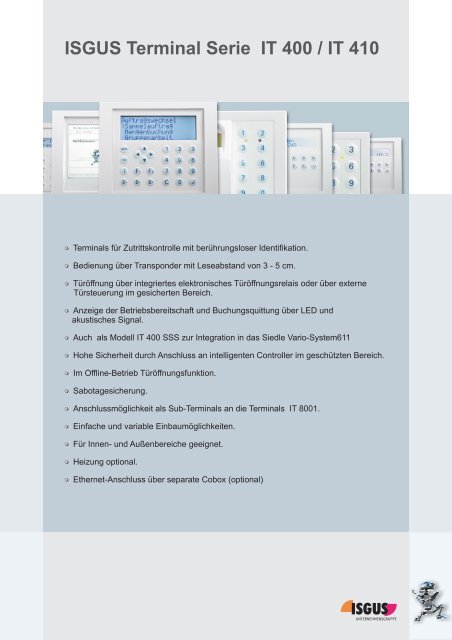 ISGUS Terminal Serie IT 400 / IT 410