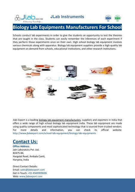 Biology Lab Equipments