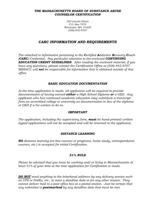 Application-CARC-Requirements