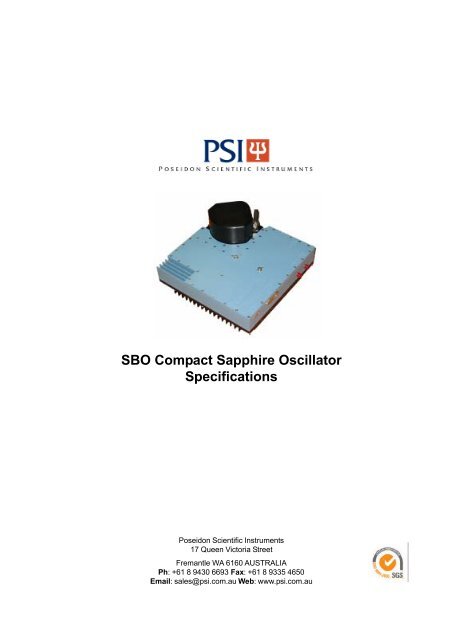 SBO Compact Sapphire Oscillator Specifications