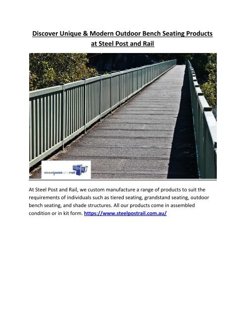 Discover Unique & Modern Outdoor Bench Seating Products at Steel Post ...