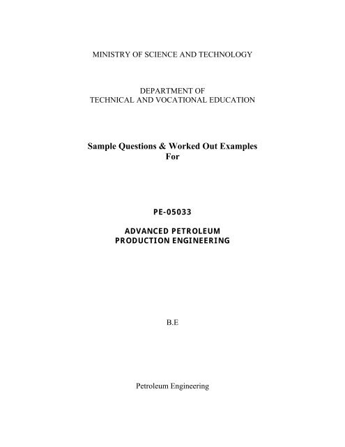 Sample Questions & Worked Out Examples For - most