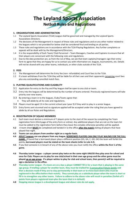 LSA Rules and Regulations