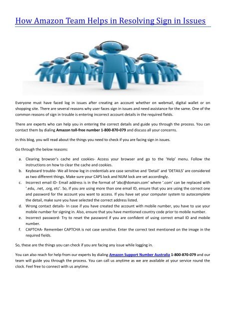 How Amazon Team Helps in Resolving Sign in Issues