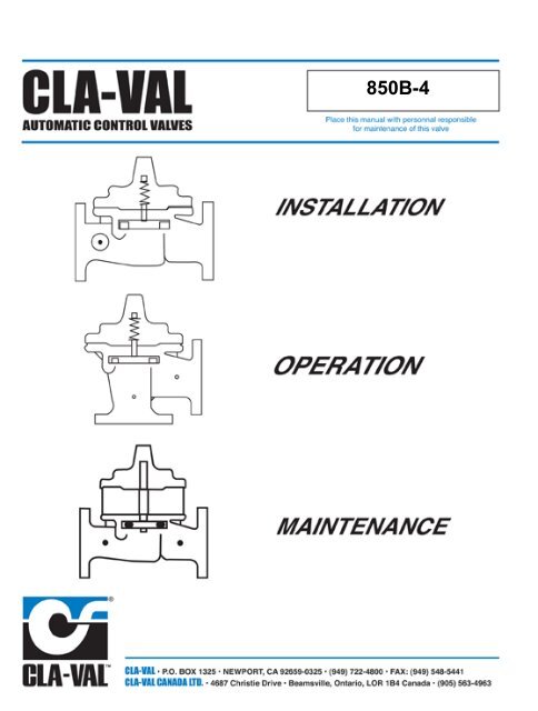 Pressure Relief Control CRL - Cla-Val