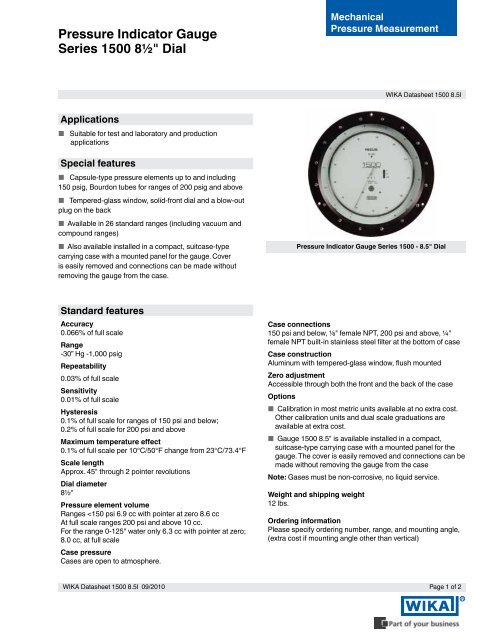 Data sheet 1500-8.5I (PDF, 237 kB - Wika