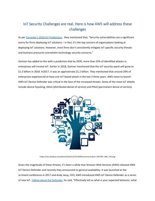 IoT Security Challenges are real. Here is how AWS will address these ...
