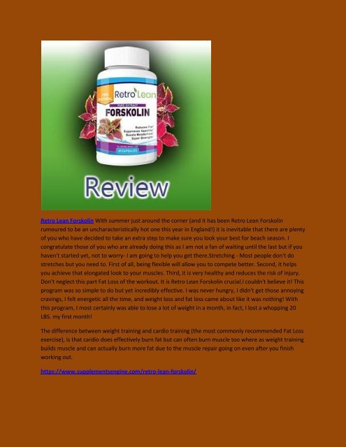 Retro Lean Forskolin - Review