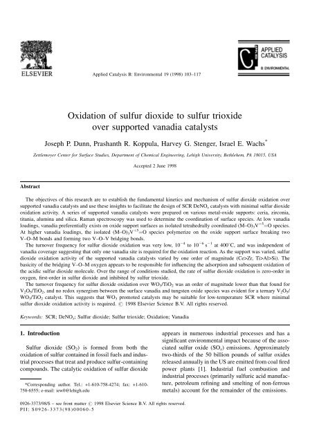 vanadium catalyst