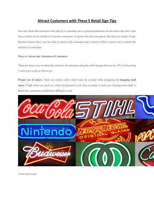 Attract Customers with These 5 Retail Sign Tips