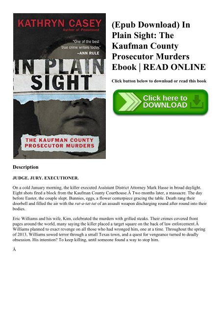 (Epub Download) In Plain Sight The Kaufman County Prosecutor Murders ...
