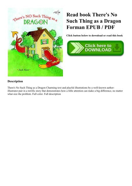 Read book There's No Such Thing as a Dragon Forman EPUB PDF