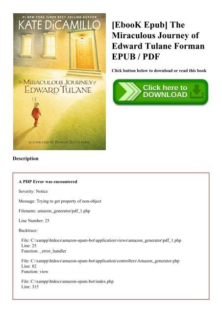 [EbooK Epub] The Miraculous Journey of Edward Tulane Forman EPUB PDF
