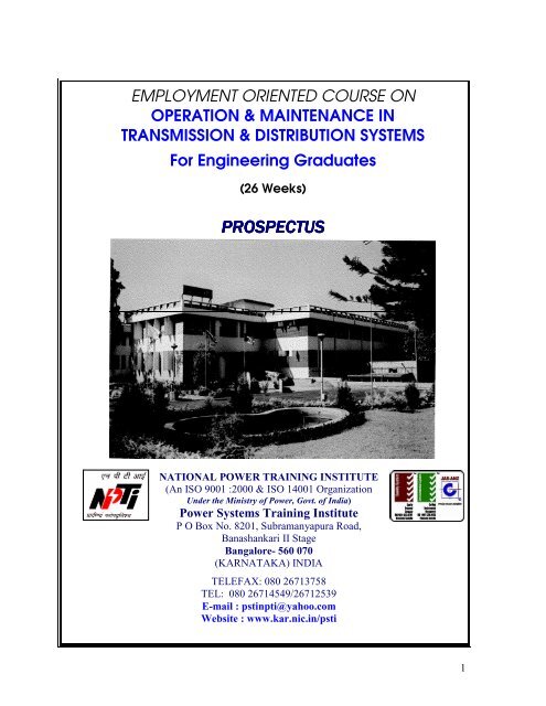 PROSPECTUS PROSPECTUS - National Power Training Institute