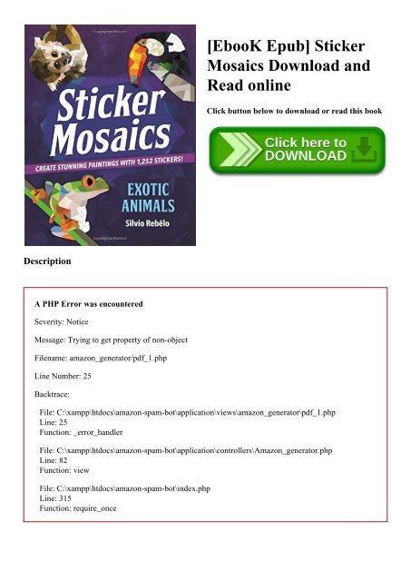 [EbooK Epub] Sticker Mosaics Download and Read online