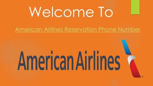 American Airlines Reservation Phone Number