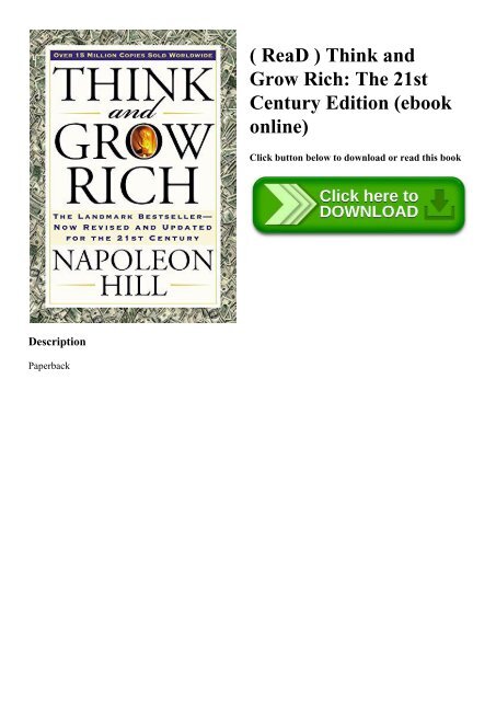 ( ReaD ) Think and Grow Rich The 21st Century Edition (ebook online)