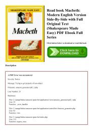 (P.D.F. FILE) Macbeth Modern English Version Side-By-Side With Full ...