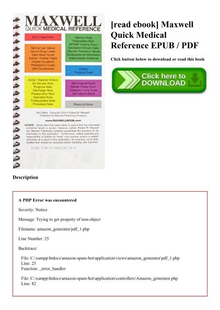 [read ebook] Maxwell Quick Medical Reference EPUB PDF