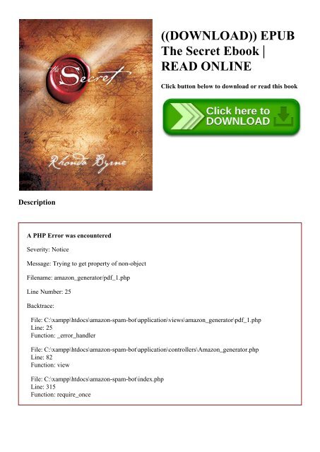 ((DOWNLOAD)) EPUB The Secret Ebook READ ONLINE