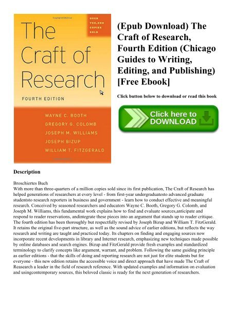 (Epub Download) The Craft of Research Fourth Edition (Chicago Guides to ...