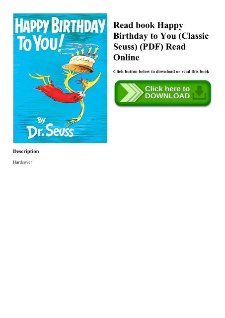 Read book Happy Birthday to You (Classic Seuss) (PDF) Read Online