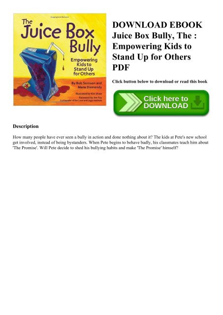 DOWNLOAD EBOOK Juice Box Bully The Empowering Kids to Stand Up for ...