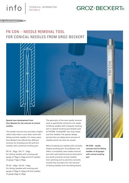 FN CON Ã¢Â Â NEEDLE REMOVAL TOOL - Groz-Beckert