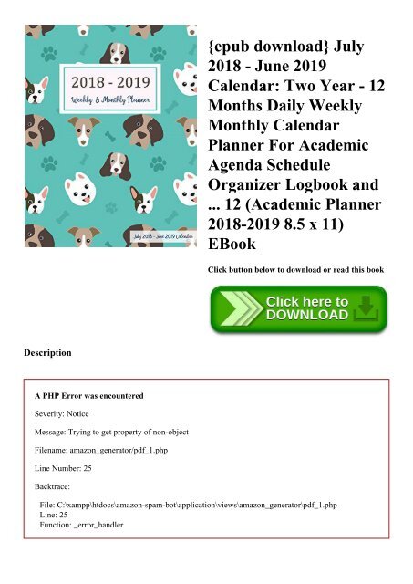 {epub download} July 2018 - June 2019 Calendar Two Year - 12 Months ...