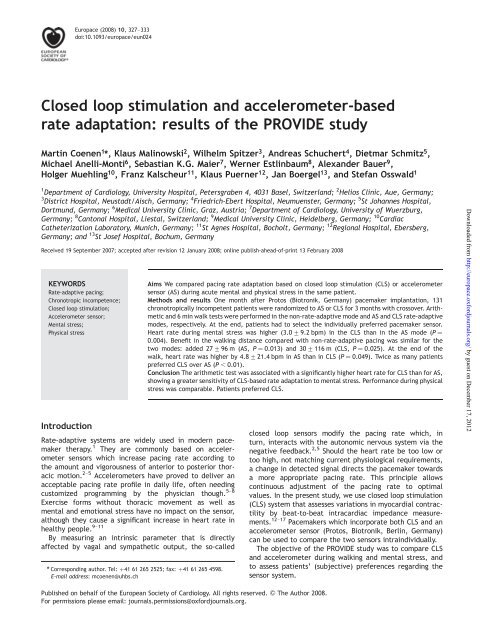 Closed loop stimulation and accelerometer-based rate adaptation ...