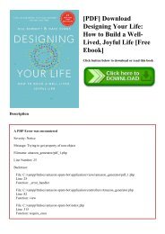Read Book [PDF] Designing Your Life: How to Build a Well-Lived, Joyful ...