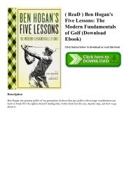 GET (️PDF️) DOWNLOAD Ben Hogan's Five Lessons: The Modern Fundamentals ...