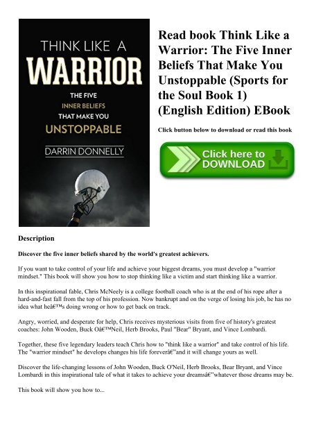 Read book Think Like a Warrior The Five Inner Beliefs That Make You ...