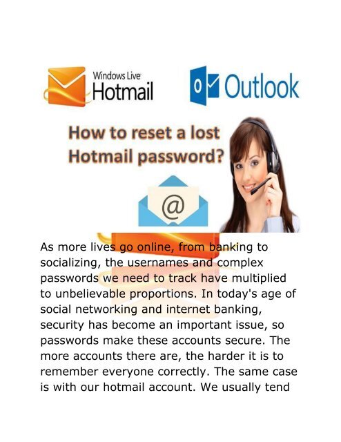 How to reset a lost Hotmail password