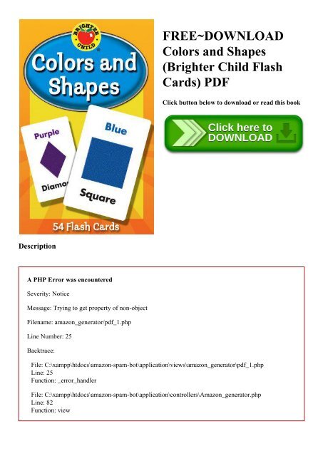 FREE~DOWNLOAD Colors and Shapes (Brighter Child Flash Cards) PDF